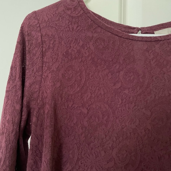 LOFT | Tops | Loft Maroon Lace Top | Poshmark